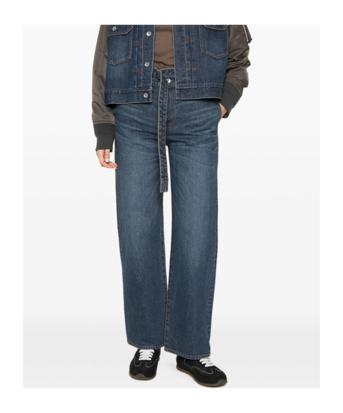 SACAI Sacai Belted Layered-Waist Jeans